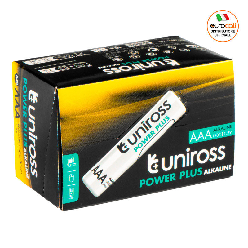 Batterie AAA MiniStilo Micro Uniross Power Plus Alkaline