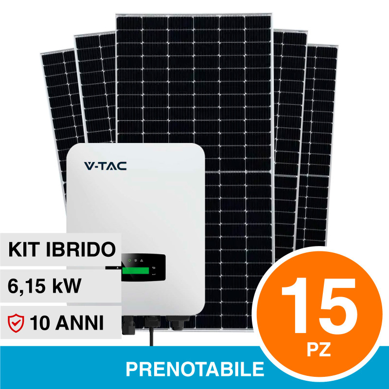 Set 15 Pannelli Solari Slim 410W + Inverter 6kW V-Tac