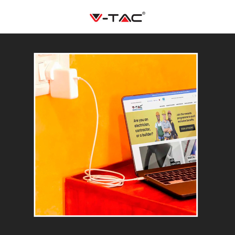 VT-5303 Cavo USB Type-C Bianco 1m V-Tac