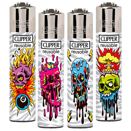 Clipper Micro Accendino A Pietrina Skull Corpz 4 Accendini